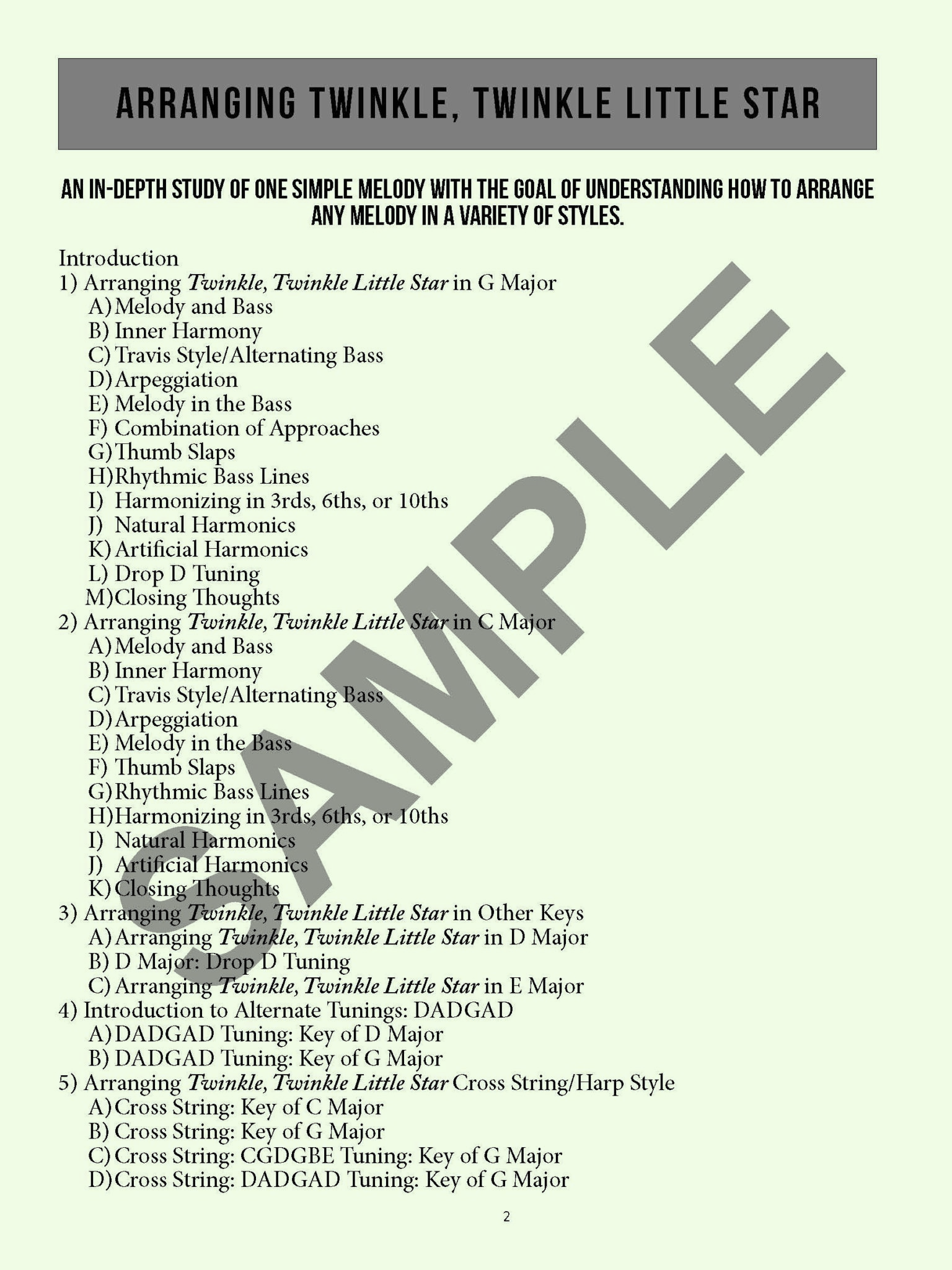 Arranging for Fingerstyle Guitar Checkout Page